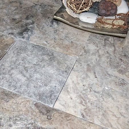 Silver Premium Tumbeled Travertine | Columbus Ohio - Mr. Mulch